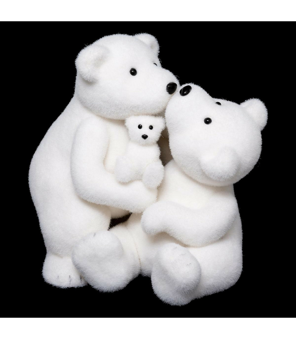 Déco de noël adorable famille ours avec des bisous h 40 cm | Truffaut