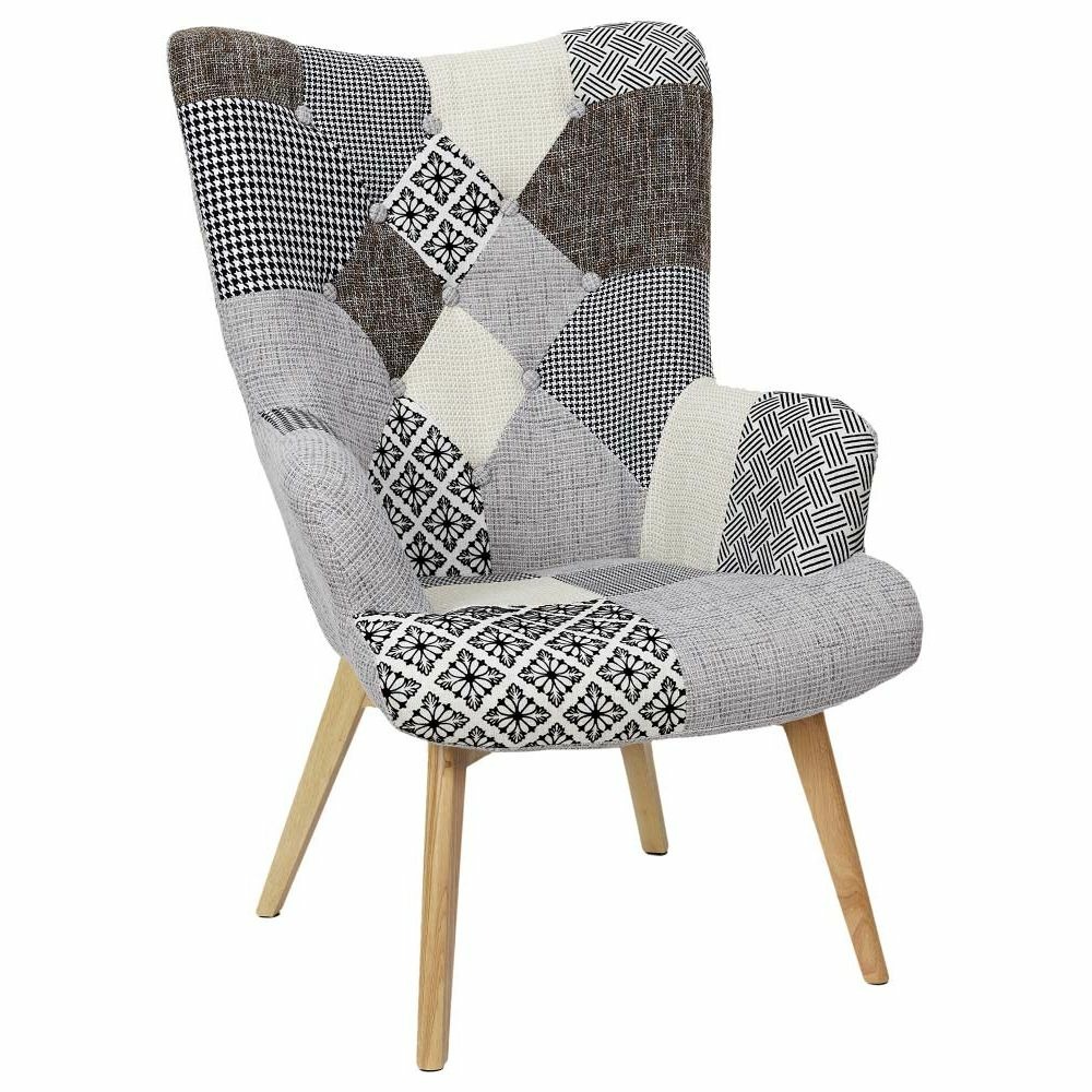 Fauteuil assise en tissu patchwork helsinki | Truffaut