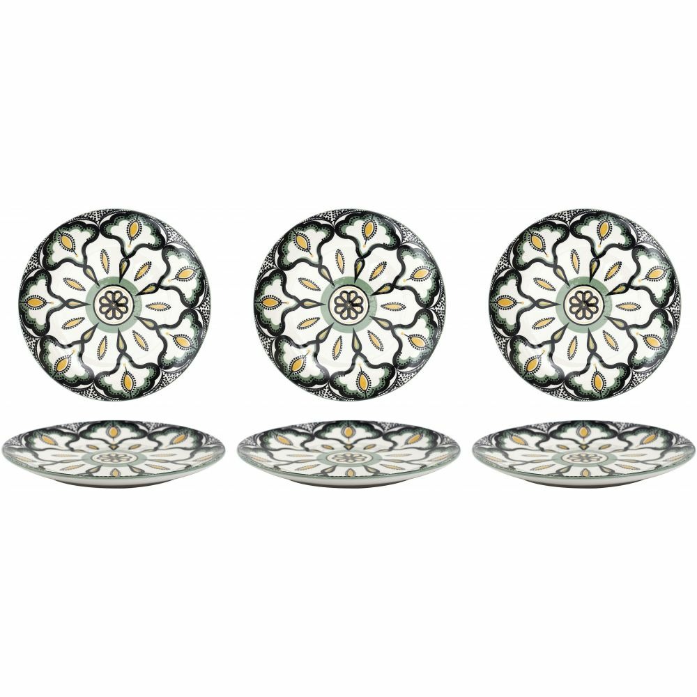 Assiettes en porcelaine décorée mandala (lot de 6) assiettes plates ...