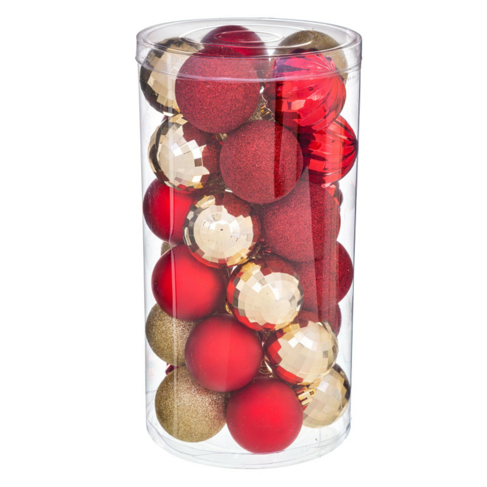 Lot de 30 boules de noel décoratives "spécial fêtes"- bordeaux & gold ...