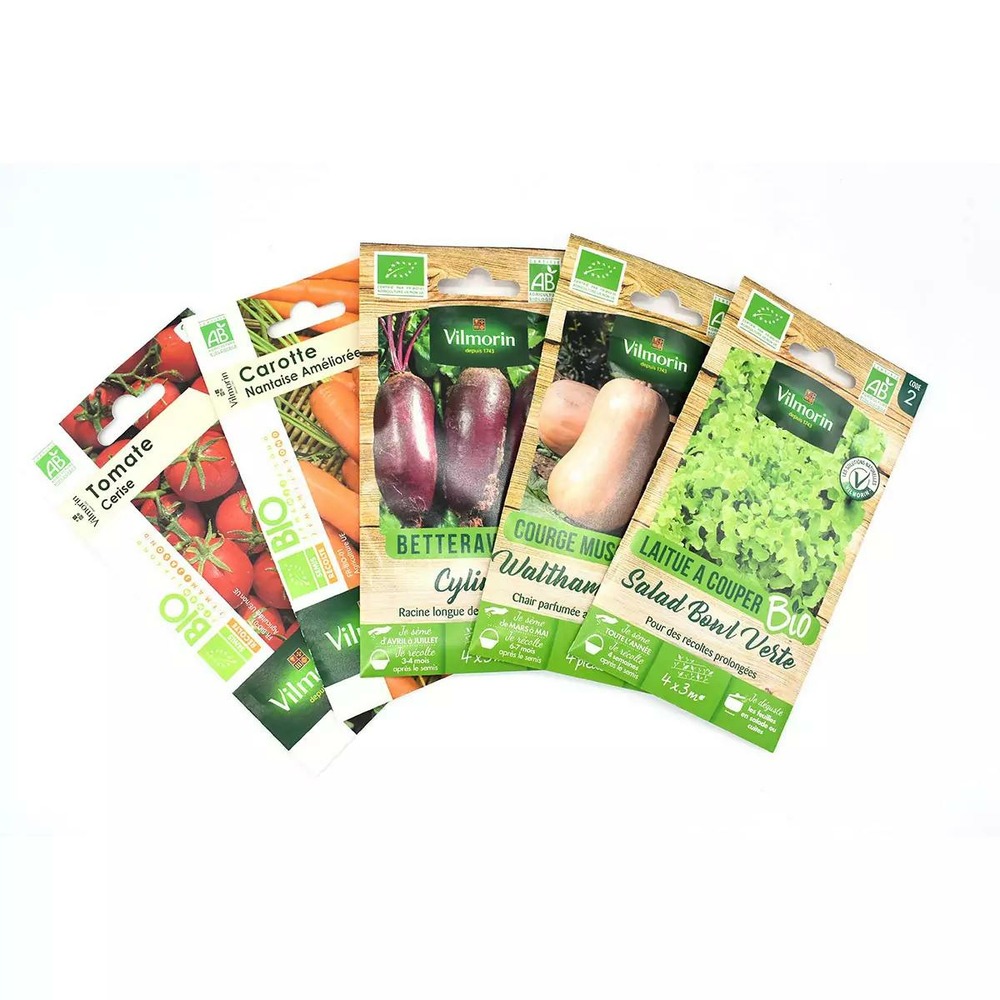Pack de 5 sachets de graines potagères bio | Truffaut