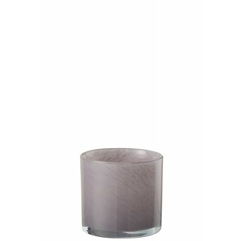 Photophore en verre en verre mauve 8x8x8 cm | Truffaut
