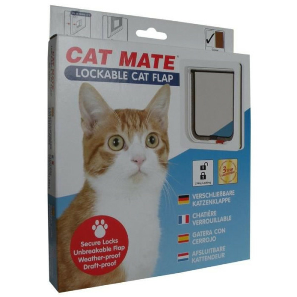 Pet mate chatiere verrouillable 304w - blanc - pour chat | Truffaut