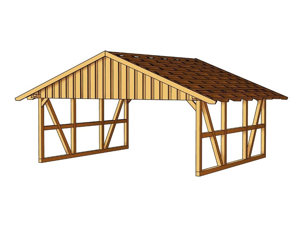 Carport voiture - 41.04 m² - 6.84 x 6.00 x 3.52 m | Truffaut