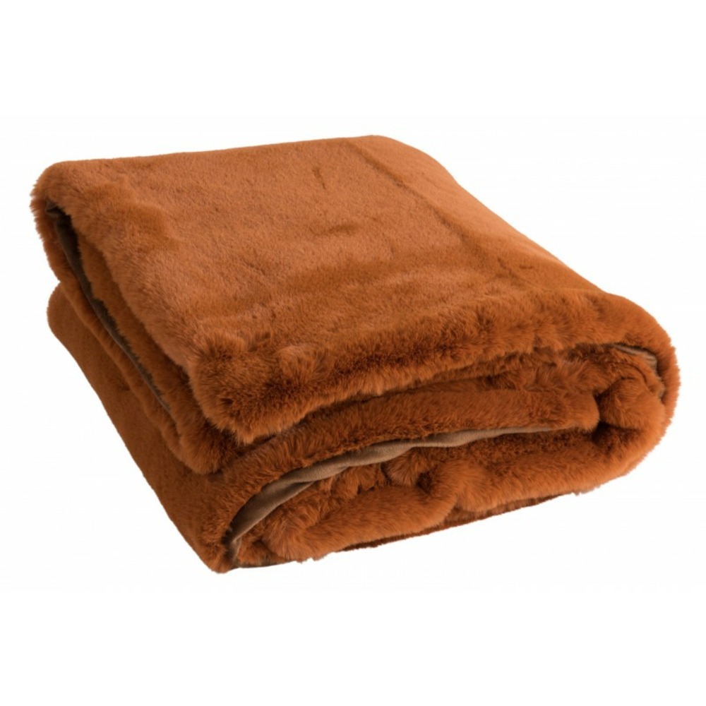 Plaid en polyester marron 180x130 cm | Truffaut