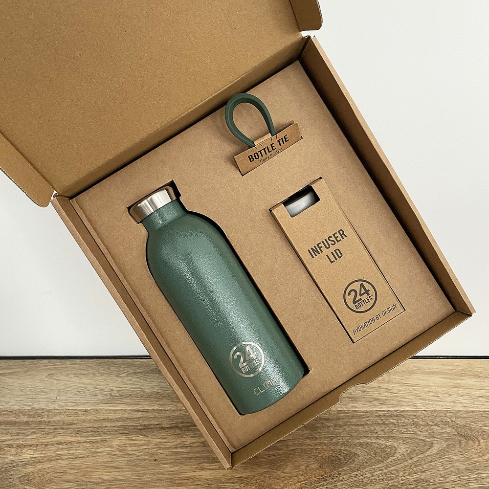 Coffret gourde infusion clima 500 ml - moss green | 24 bottles | Truffaut