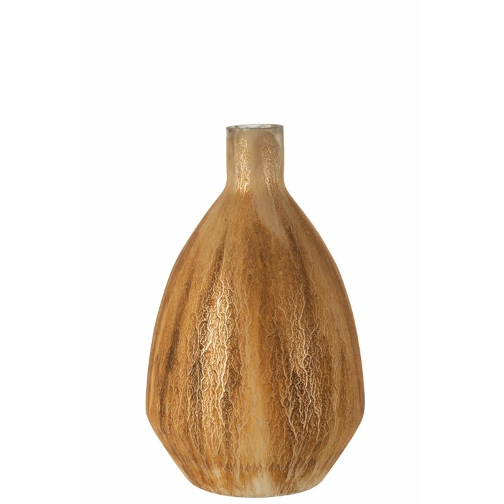 Vase antique en verre marron 26x26x42cm | Truffaut