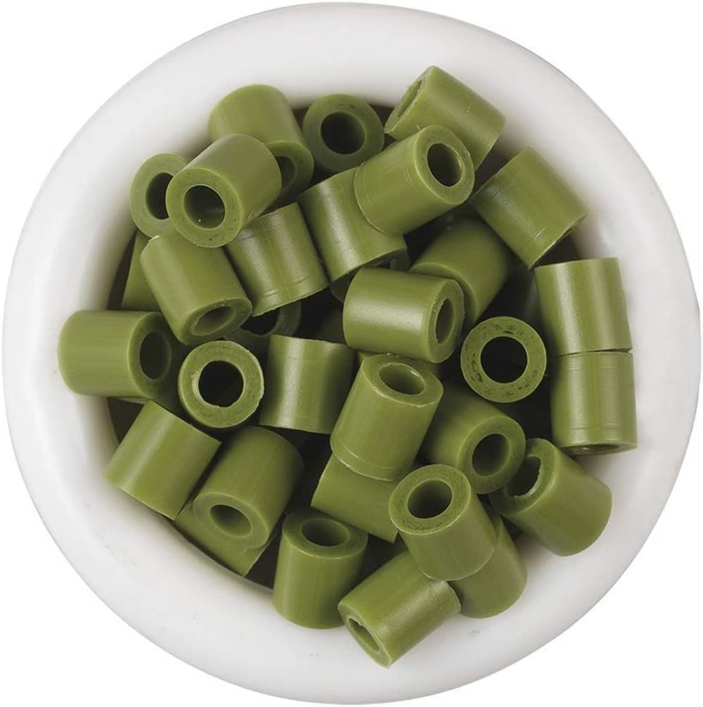 Sachet 1000 perles plastique midi vert olive | Truffaut