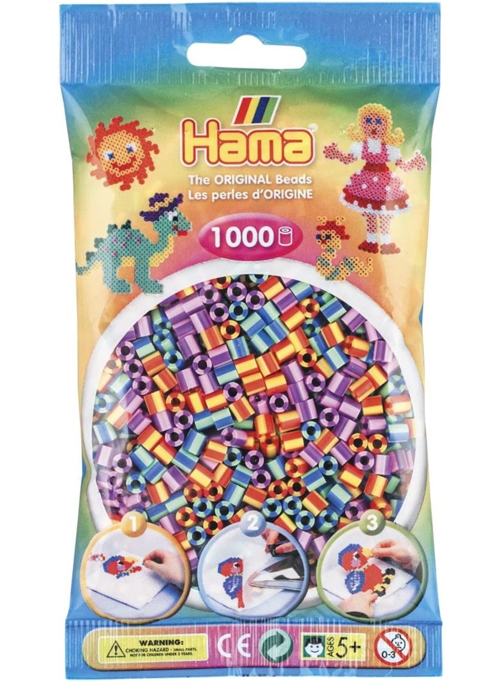 Sachet 1000 perles plastique midi mix bicolores 2 | Truffaut