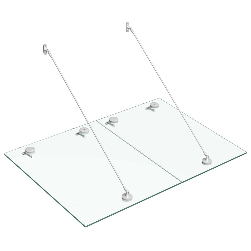Auvent de porte vsg verre de sécurité 135x90cm acier inoxydable | Truffaut