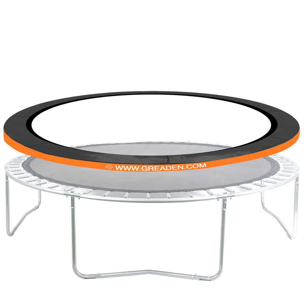 Coussin de protection orange pour greaden trampoline freestyle ø 14ft ...