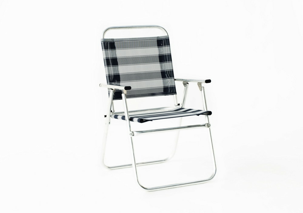 Lot de 2 fauteuils camelia-180 rayé bleu textilene - finition aluminium ...