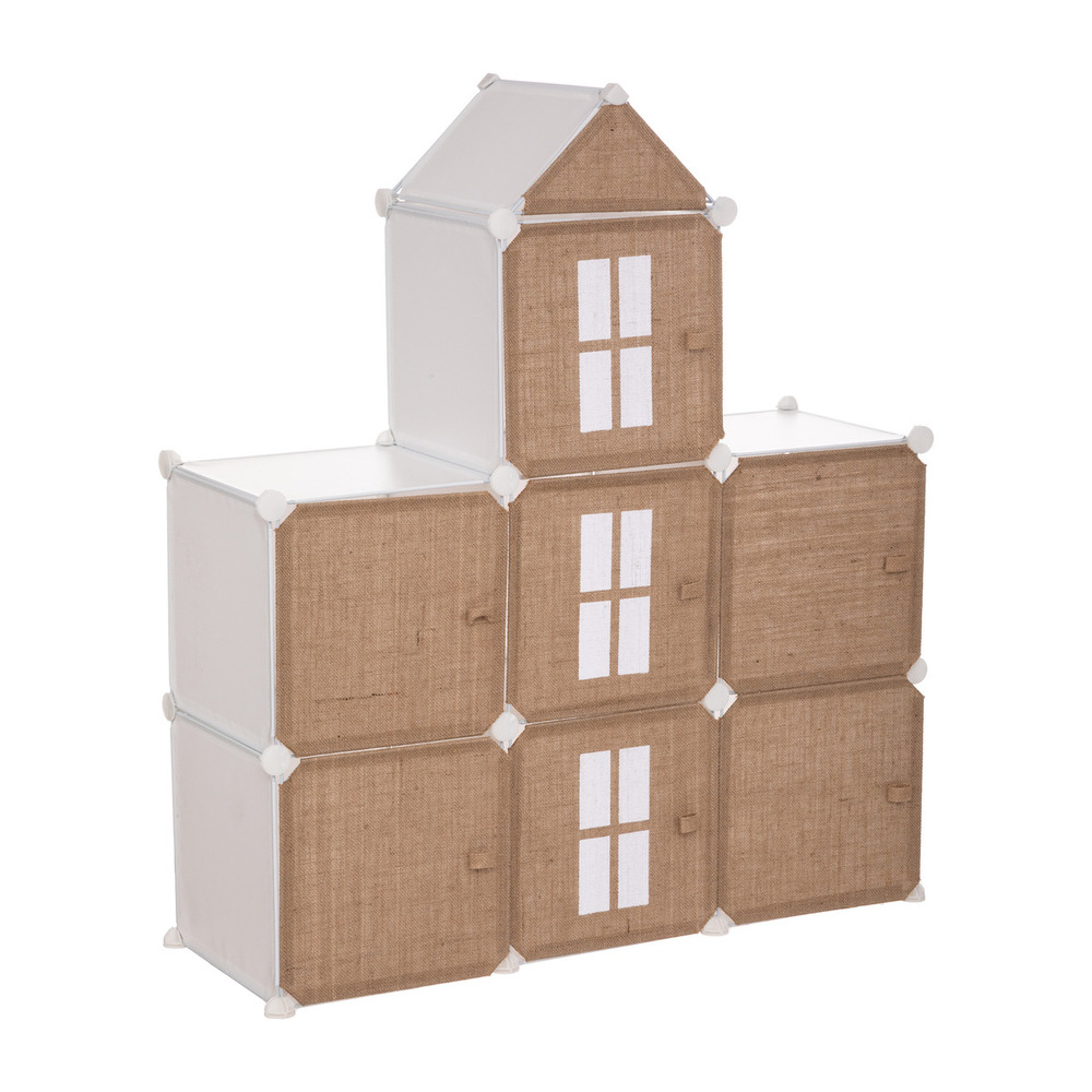 Rangement château en jute beige - atmosphera | Truffaut