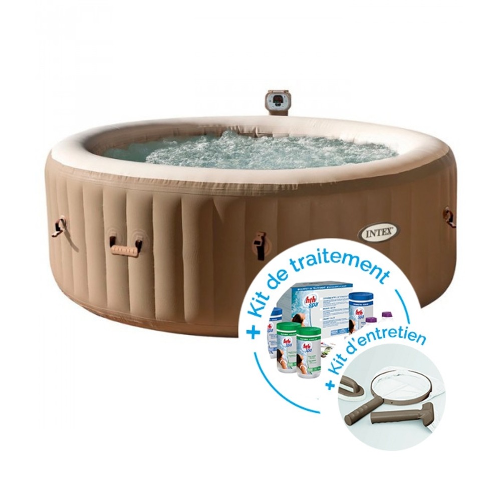 Pack spa gonflable intex purespa sahara 4 personnes + kit d'entretien ...