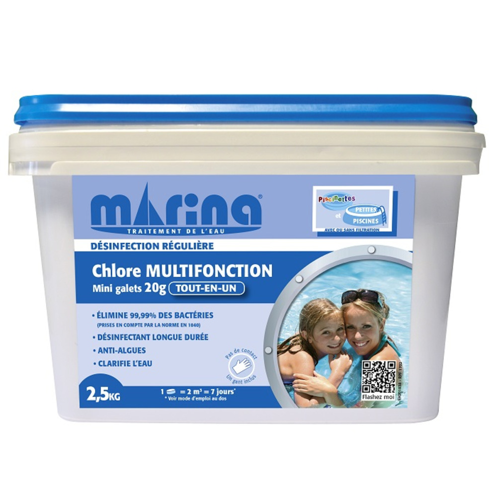Marina désinfection régulière - mini-galets de chlore multifonction 2,5kg | Truffaut