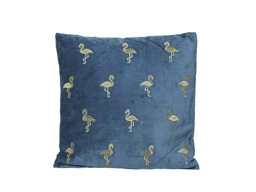 Coussin velours brodé flamant | Truffaut