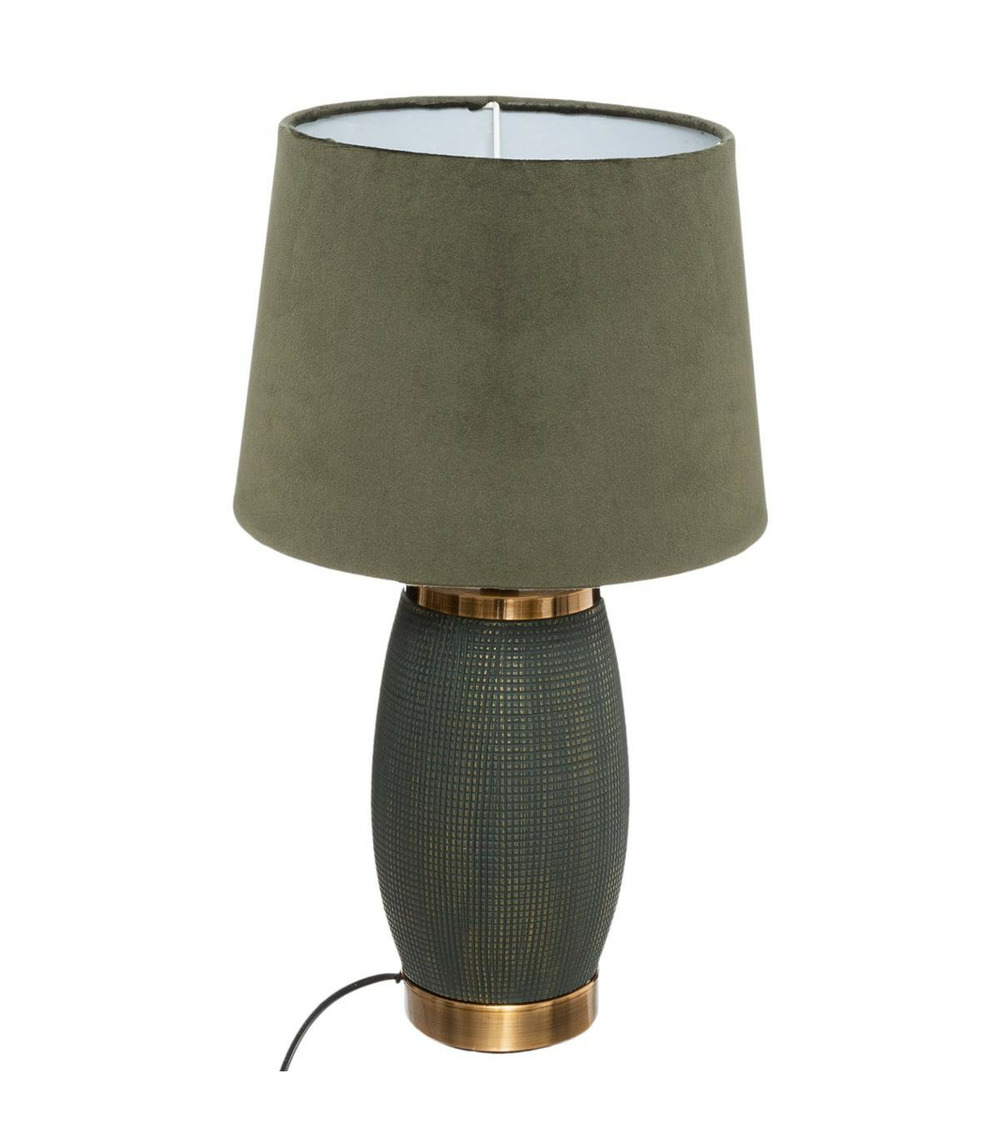 Lampe cylindre en céramique vert cèdre h 43.5 cm | Truffaut