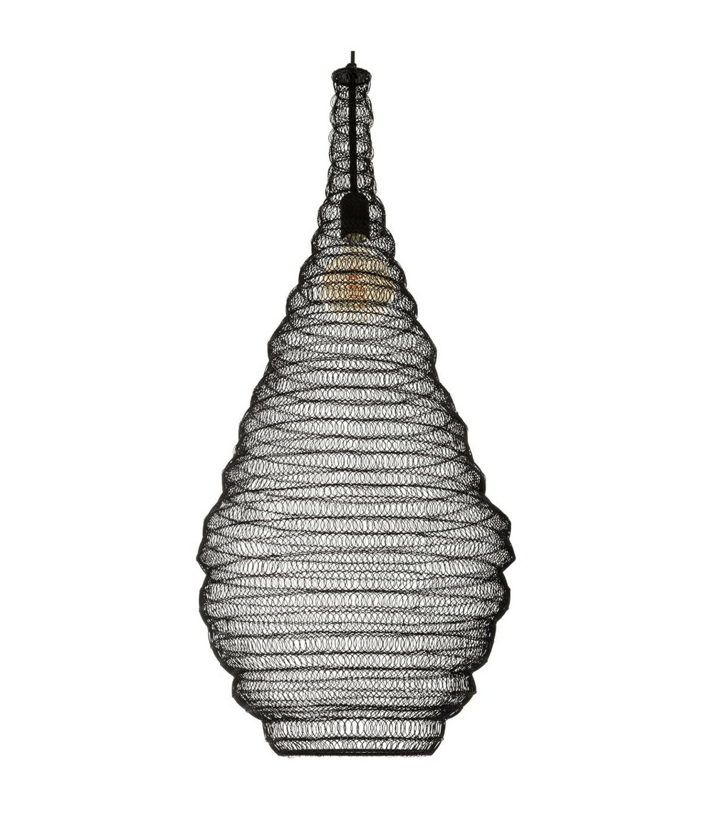 Luminaire suspension en maille de fer noir d 38 cm | Truffaut