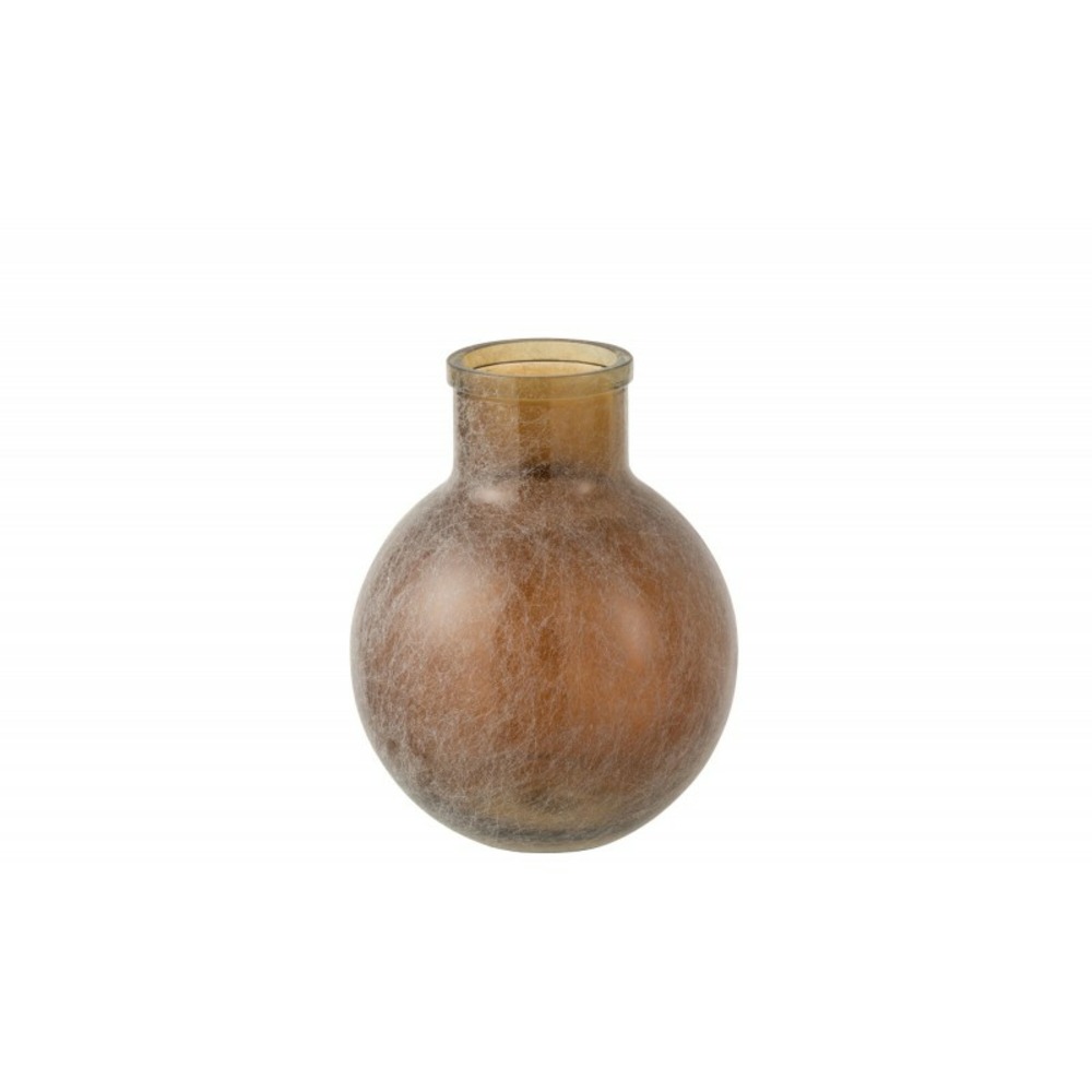 Vase boule en verre marron 24x24x31 cm | Truffaut