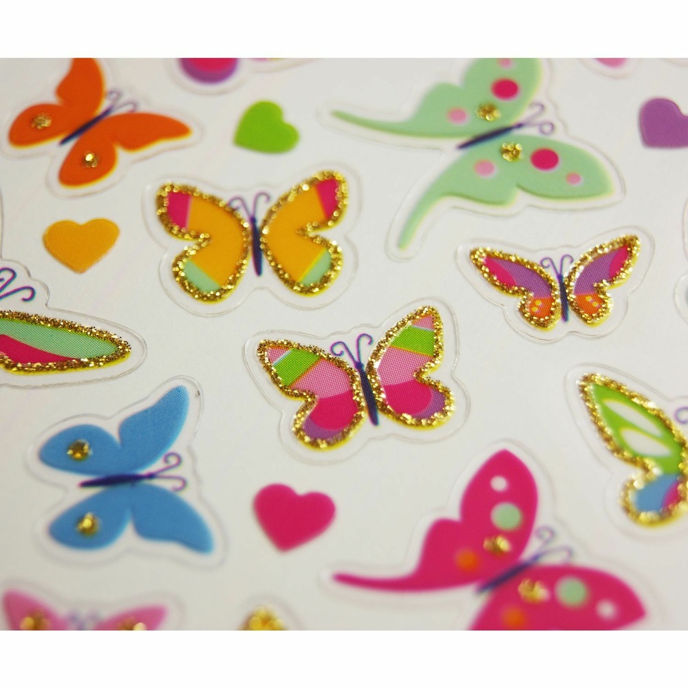 Stickers papillons - paillettes - 7,5 x 10 cm | Truffaut