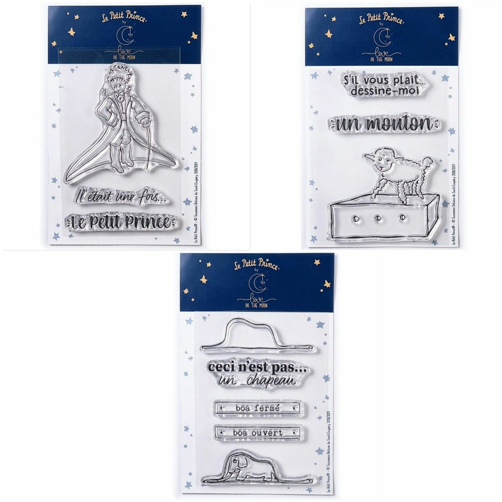 11 tampons transparents le petit prince messages + mouton + boa ...
