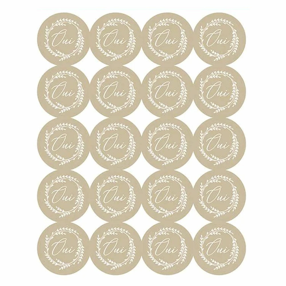 300 stickers kraft ronds oui ø 3,5 cm | Truffaut