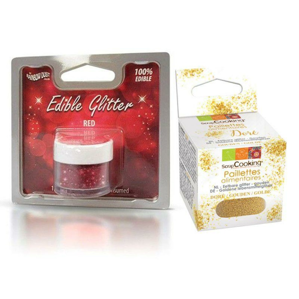 Paillettes comestibles rouges et paillettes dorées | Truffaut