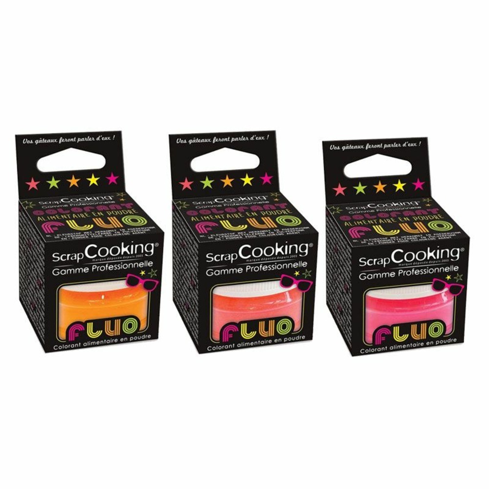 3 colorants alimentaires fluorescents - rose-corail-orange | Truffaut