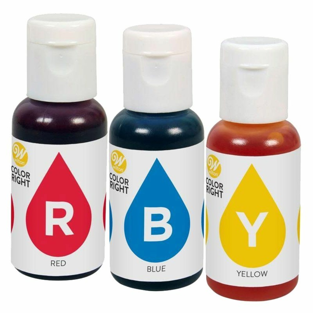 3 colorants alimentaires liquides 19 ml - jaune-bleu-rouge | Truffaut