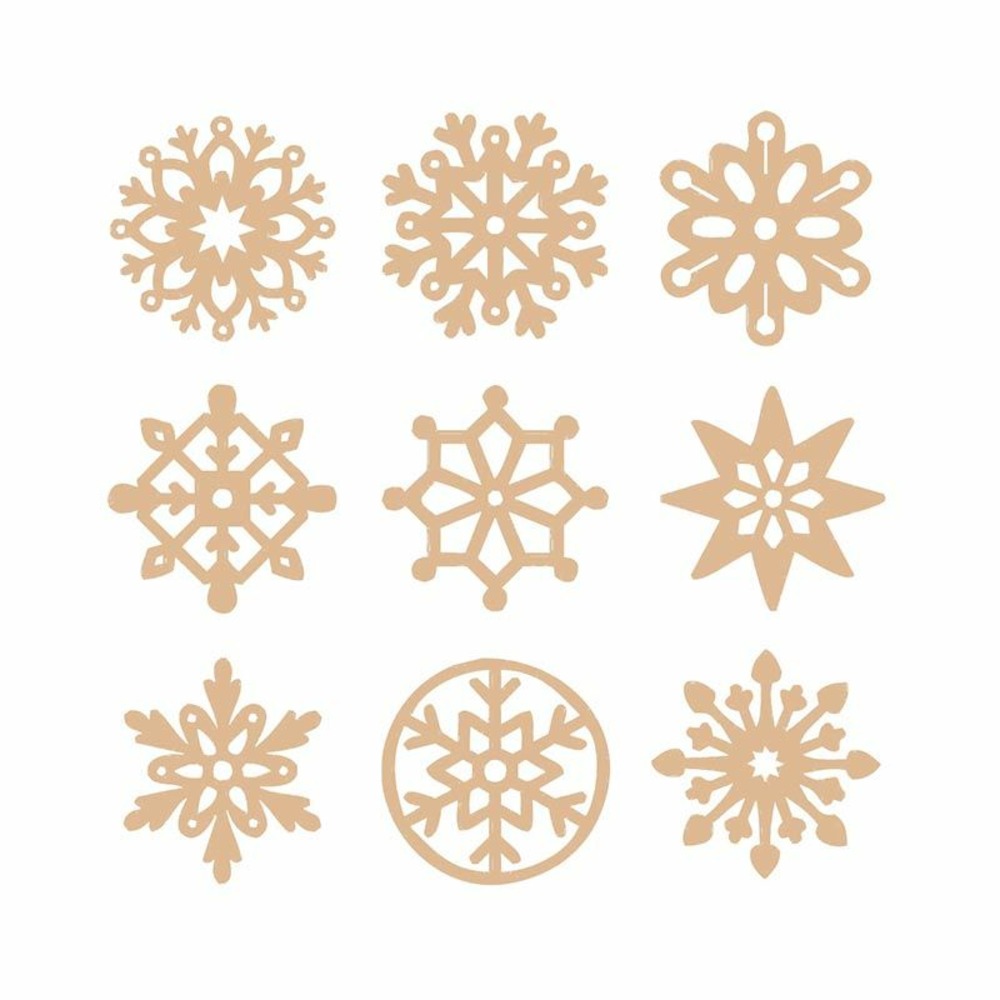 27 mini décorations flocons de neige en bois | Truffaut