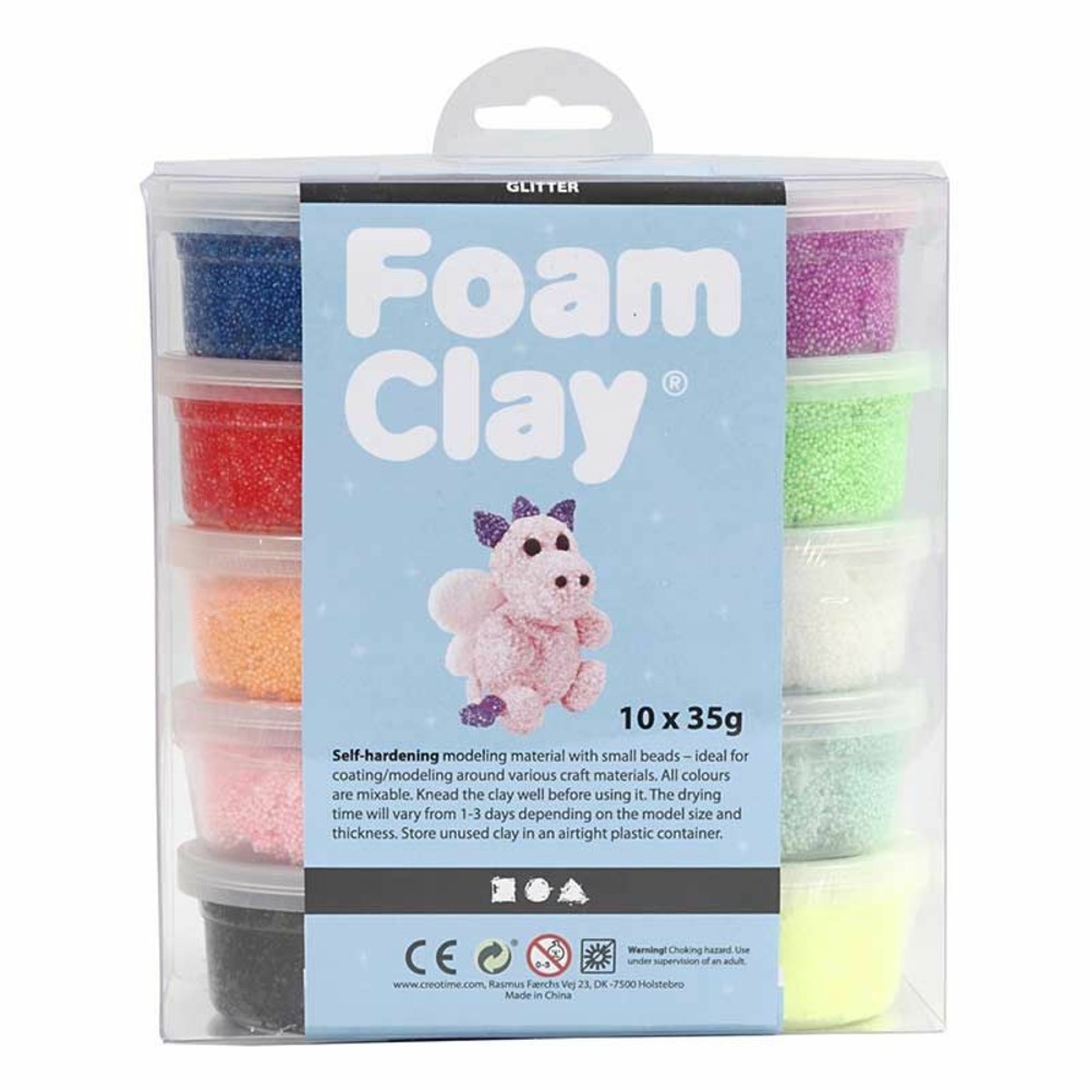 Set 10 pâtes à modeler foam clay - pailleté 35 g | Truffaut