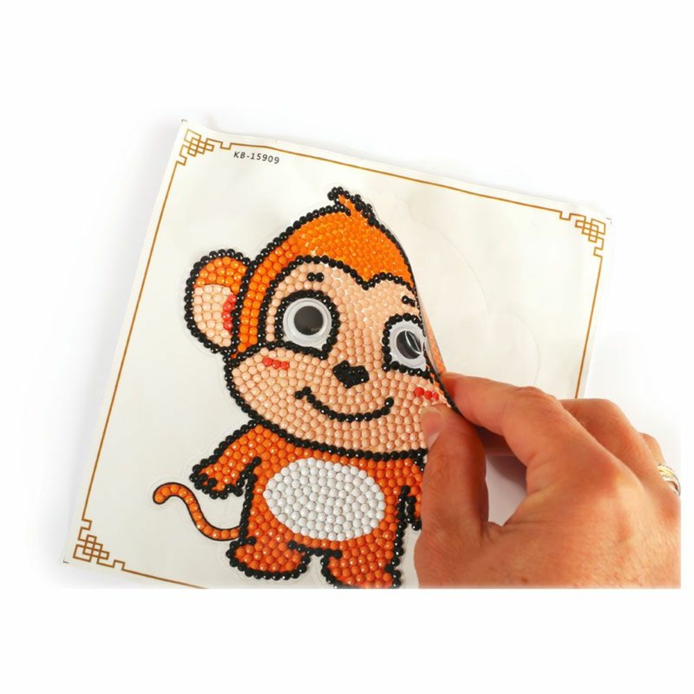 Diamond painting - étiquette à bagage singe - kit diy | Truffaut