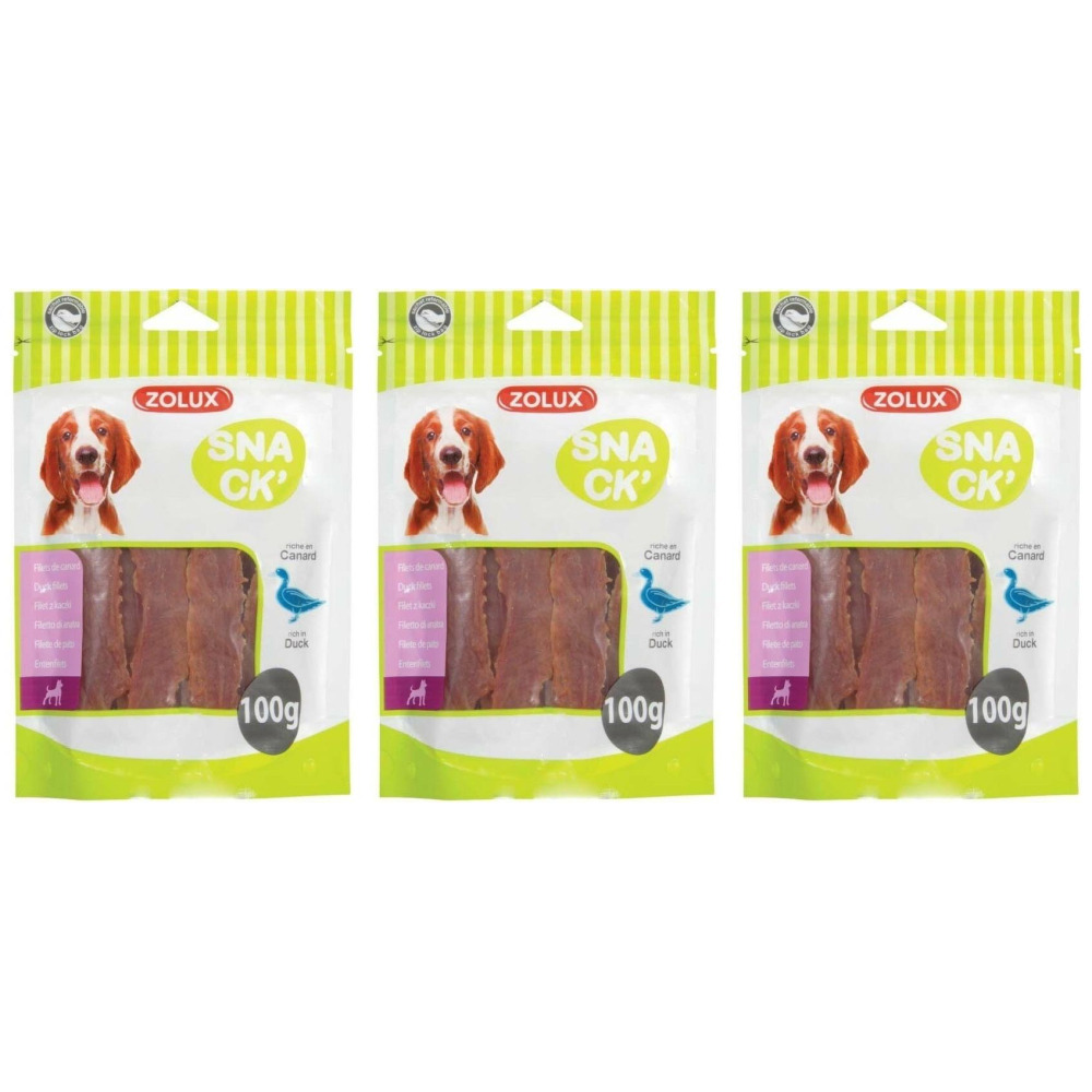 Sachet filets de canard 100 gr pour chien (lot de 3) | Truffaut