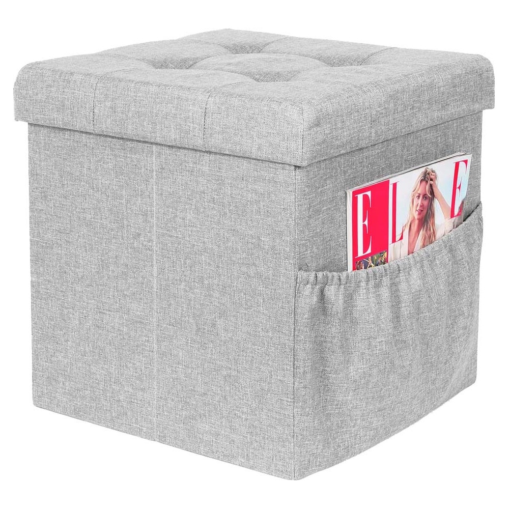 Pouf coffre pliable avec range magazines | Truffaut