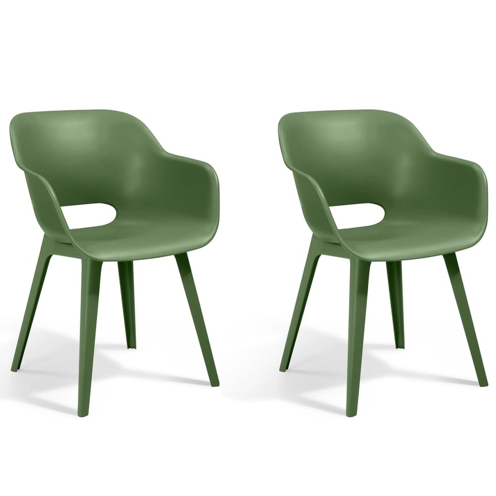 Chaises d'extérieur akola lot de 2 vert olive | Truffaut