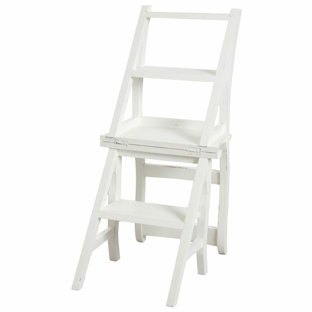 Chaise escabeau en acajou | Truffaut