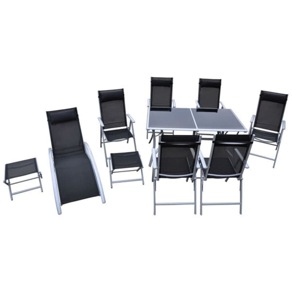 Salon de jardin alu 6 chaises avec transat | Truffaut