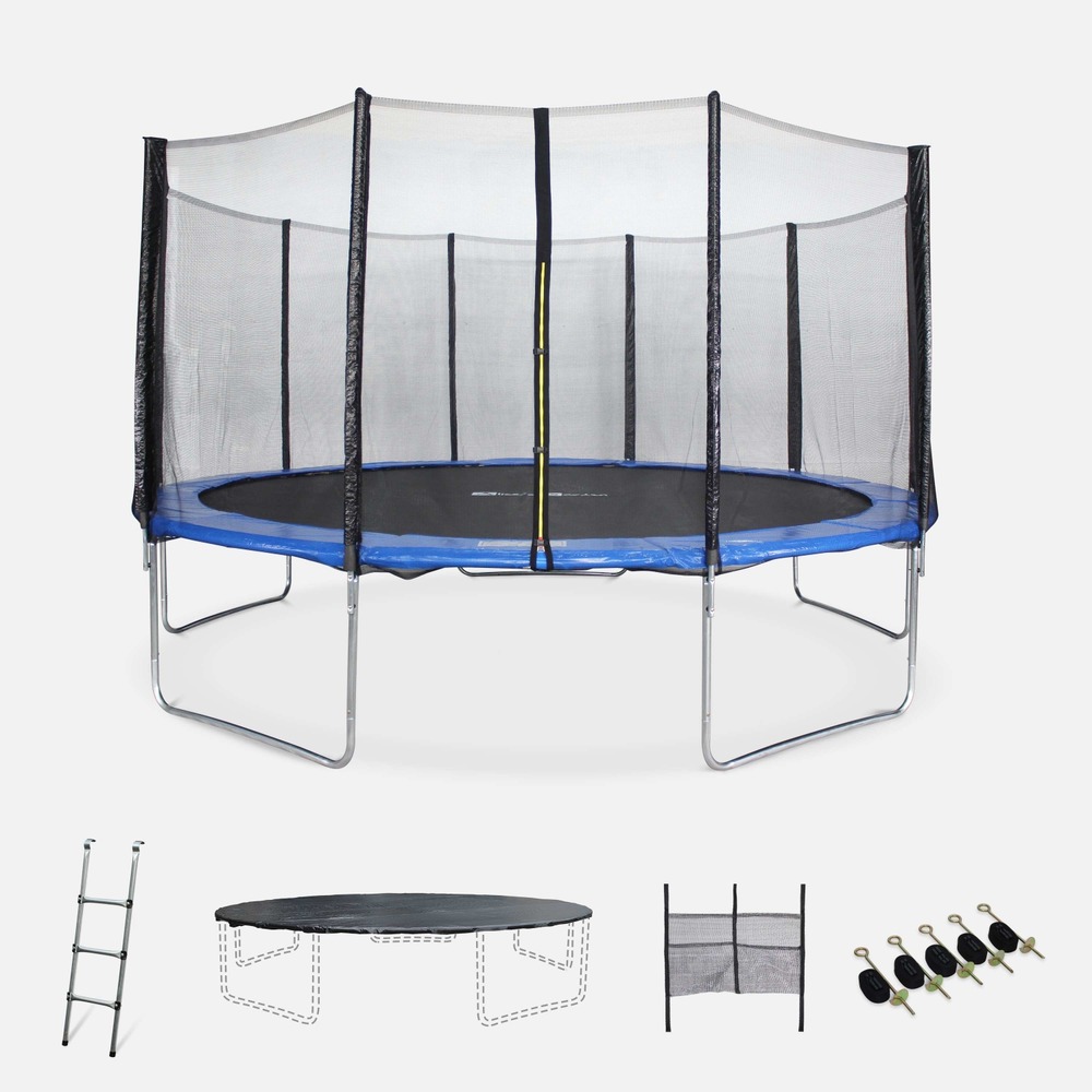 Trampoline 460cm avec filet de protection. échelle. Bâche. Filet pour ...
