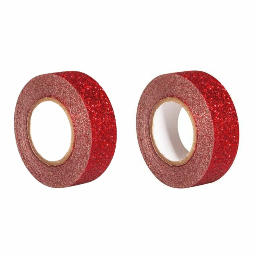 2 glitters tape 5 m x 1,5 cm - rouge | Truffaut