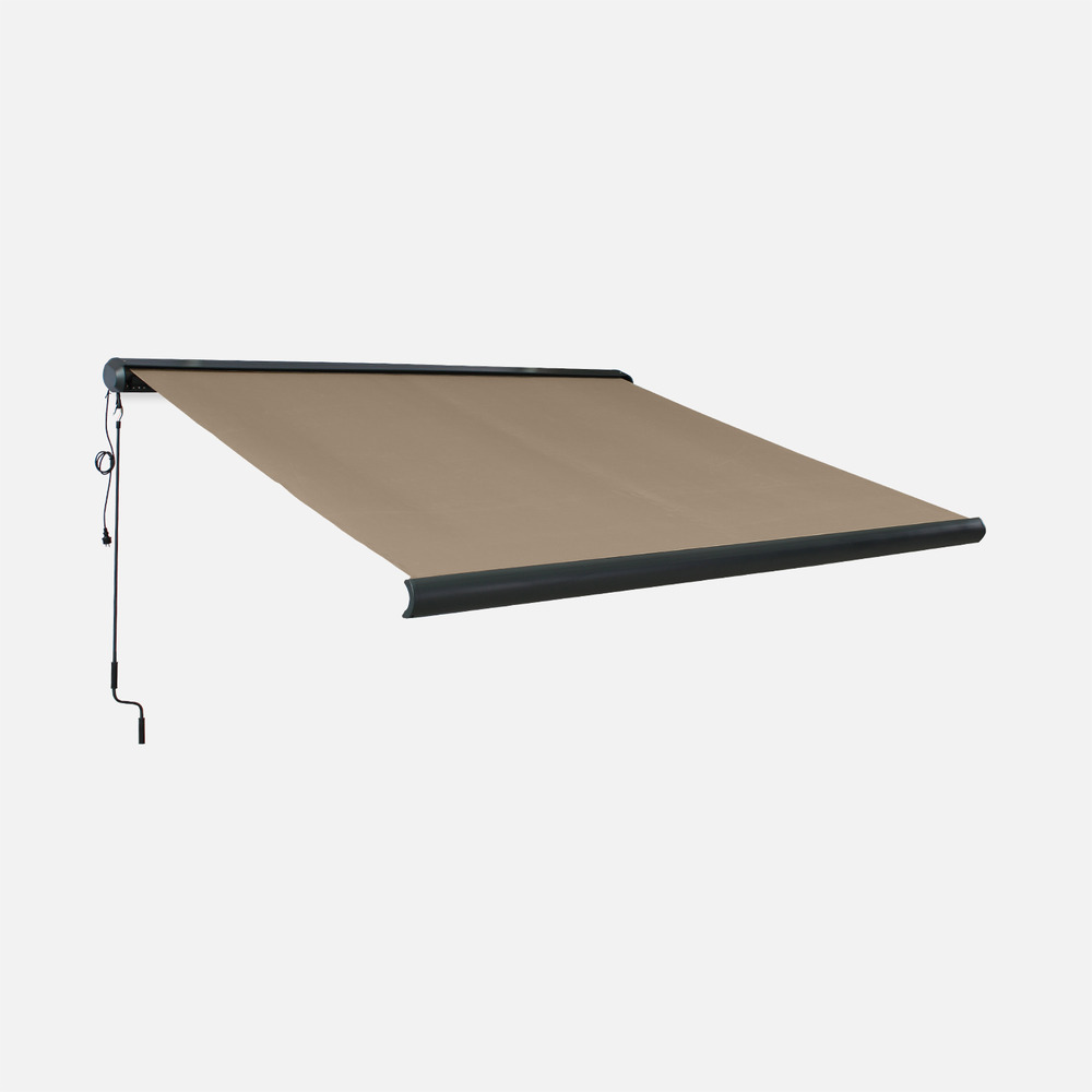 Store banne électrique - ombrec 3x2.5m taupe - coffre intégral ...