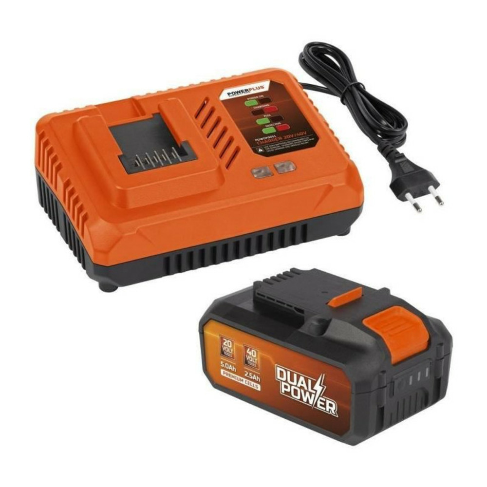 Pack batterie + chargeur 2x20v dual power powdp9064 - chargeur rapide 4 ...