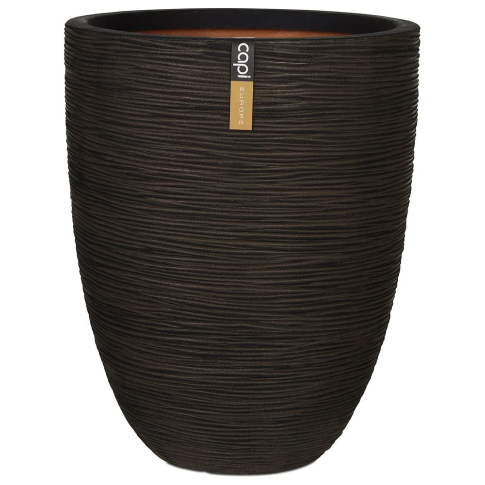 Pot à fleurs nature rib élégant bas 46 x 58 cm marron kofb783 | Truffaut