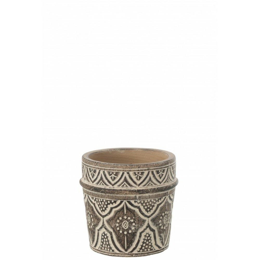 Cache pot provence en terracotta brun 19x19x19cm | Truffaut