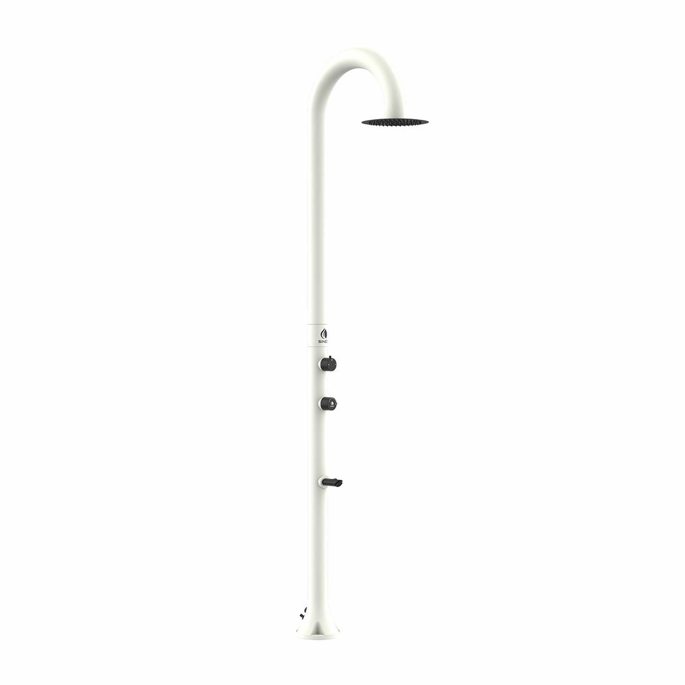 Douche exterieure blanche avec double raccordement deau sined luna ...