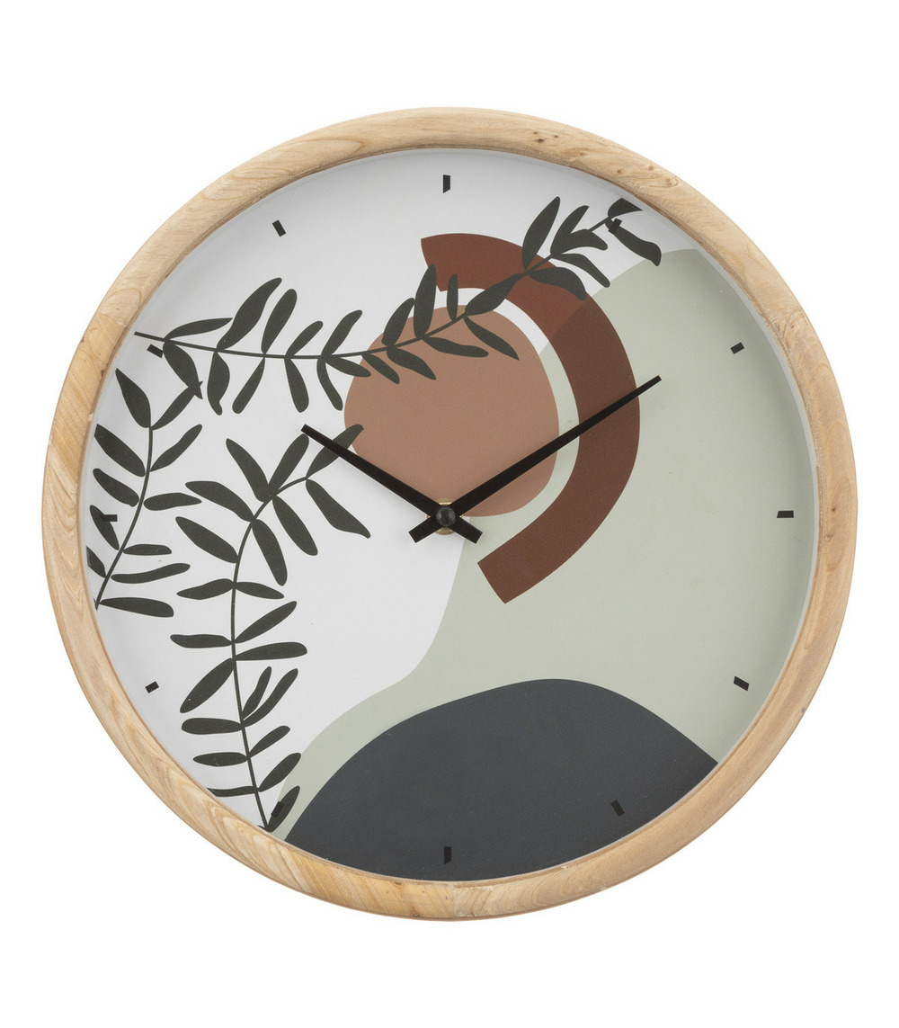 Pendule murale design moderne en bois et verre d 30 cm | Truffaut