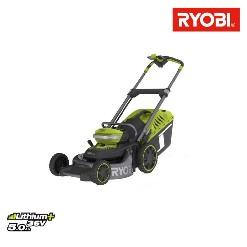 Tondeuse tractée ryobi 72v lithiumplus - 2 batterie 36v 5.0ah max power ...