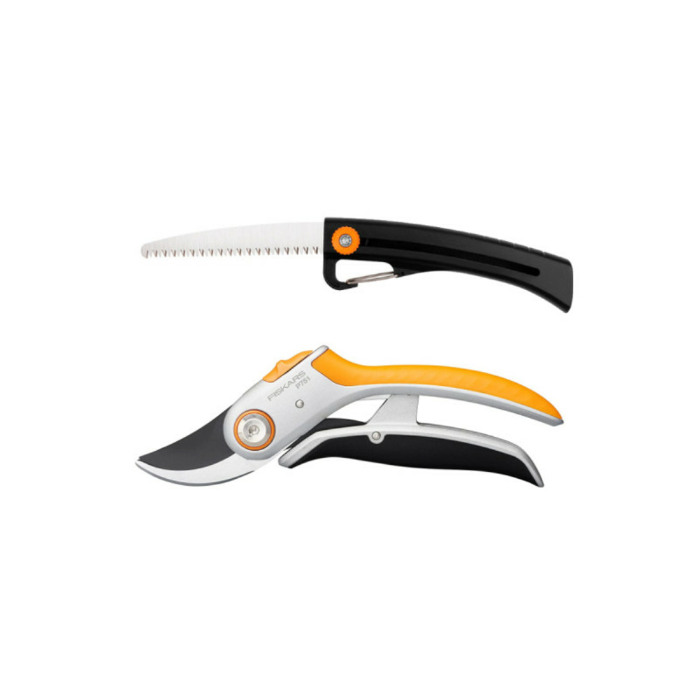 Pack fiskars sécateur à lame franche - power lever - p751 - 24mm - scie ...