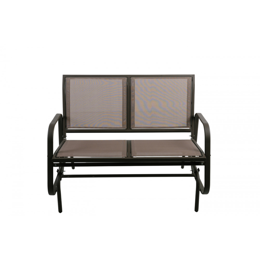 Banc de jardin a bascule "lima" marron - texaline et acier | Truffaut