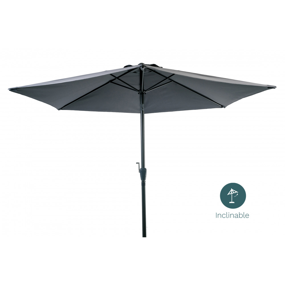 Parasol gris anthracite inclinable 3m aluminium et polyester - mobilier ...