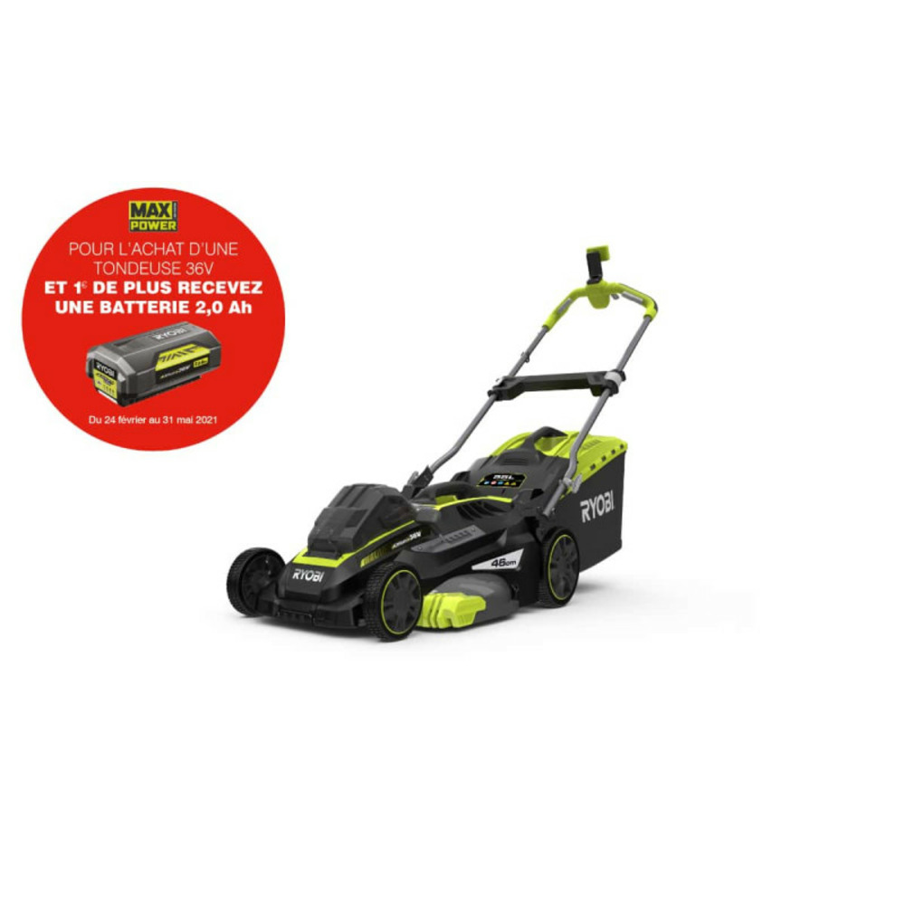 Tondeuse ryobi 36v brushless power assist coupe 46 cm - 1 batterie ...